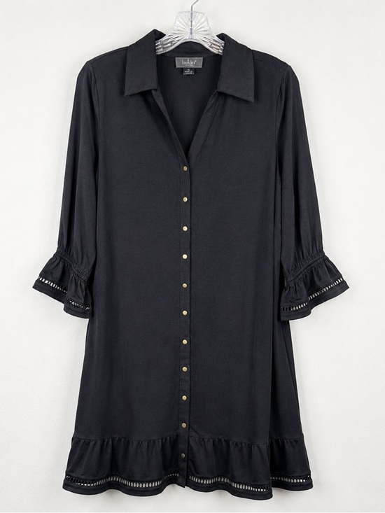 Belldini | Dresses | Belldini Black Ladder Trim Button Front Dress Xs ...